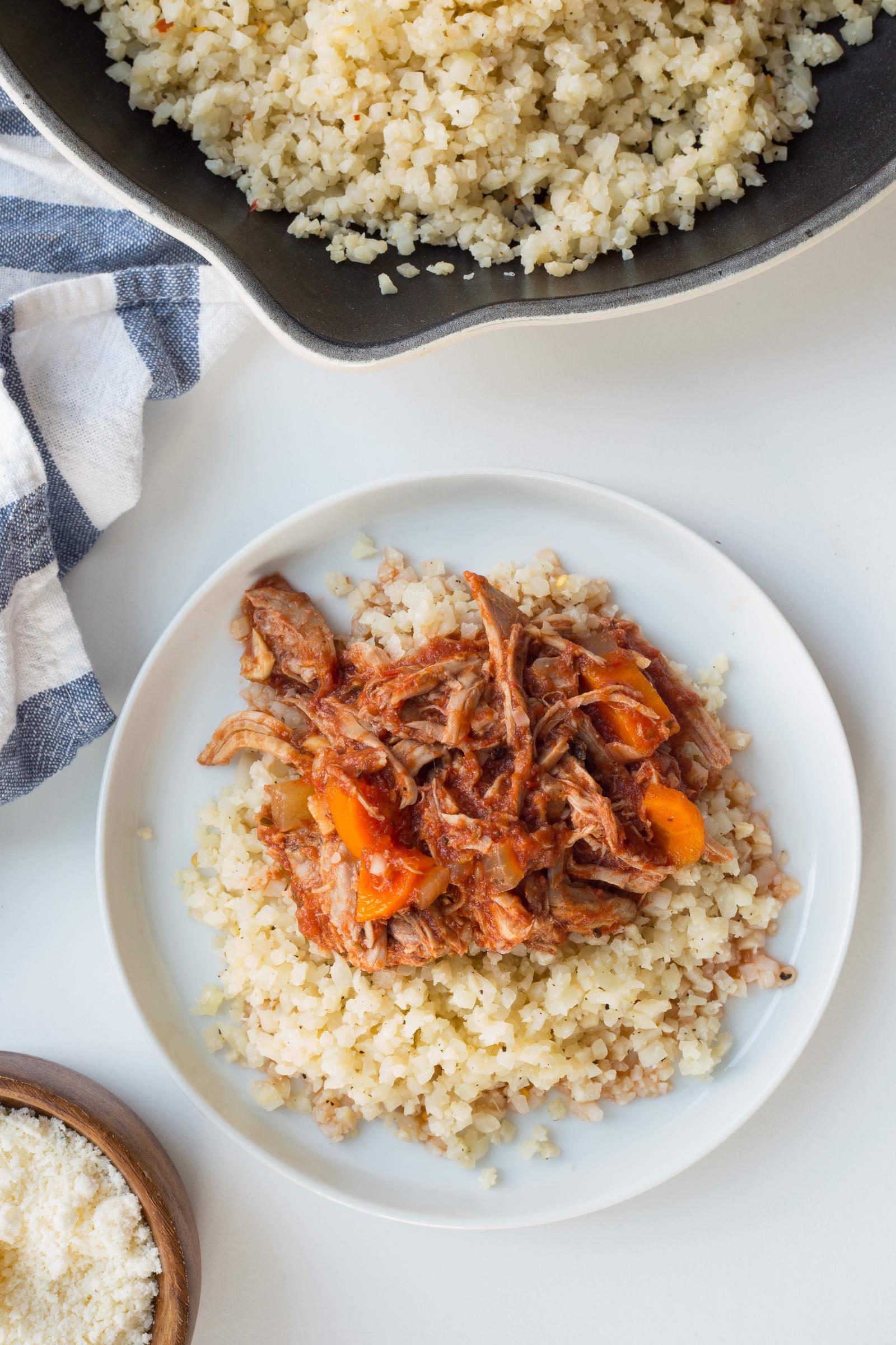 Pork Ragu over Cauliflower Rice: #BeyondInspiralized